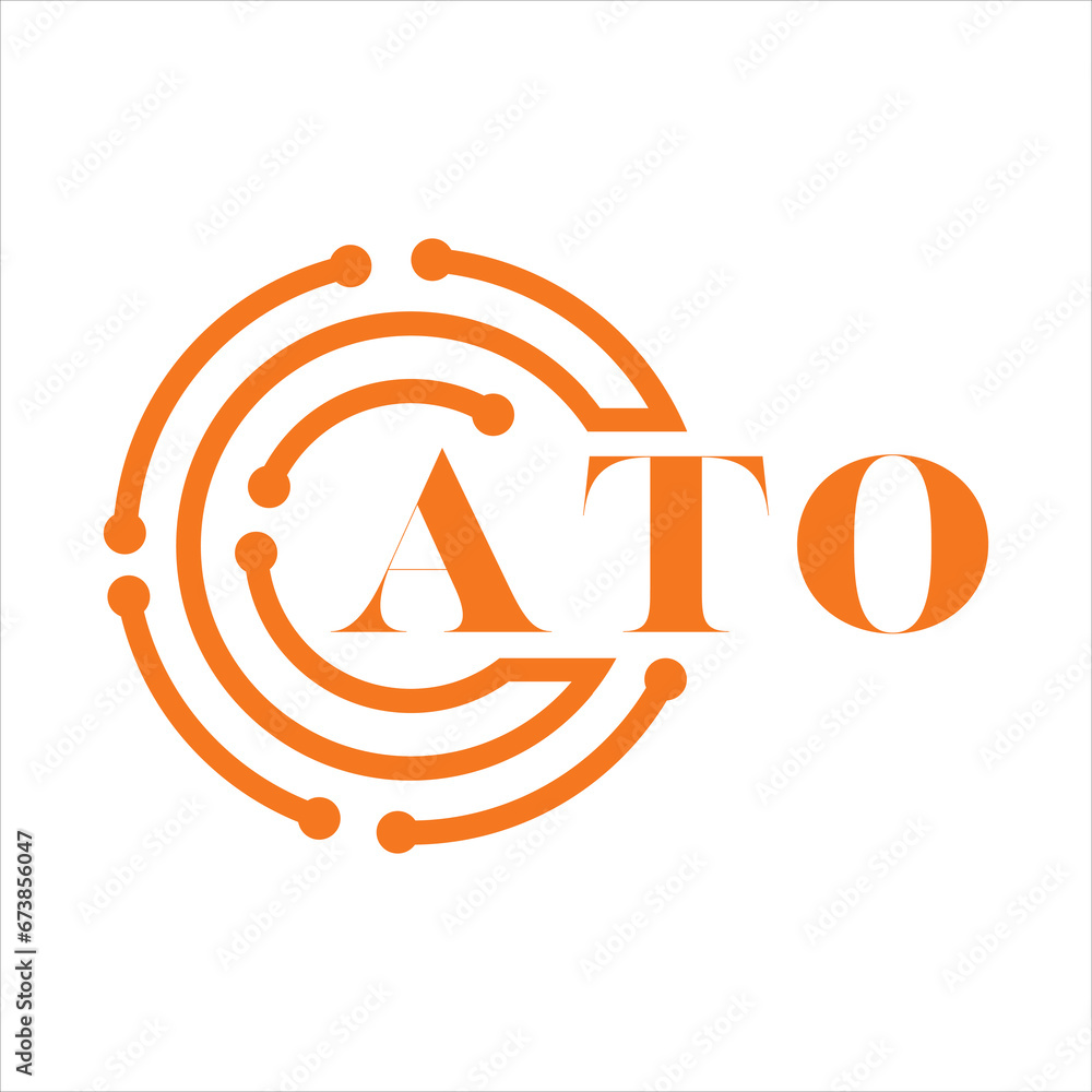 ATO letter design. ATO letter technology logo design on white ...