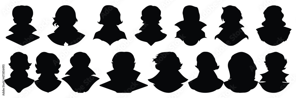 Wampire silhouettes set, large pack of vector silhouette design ...