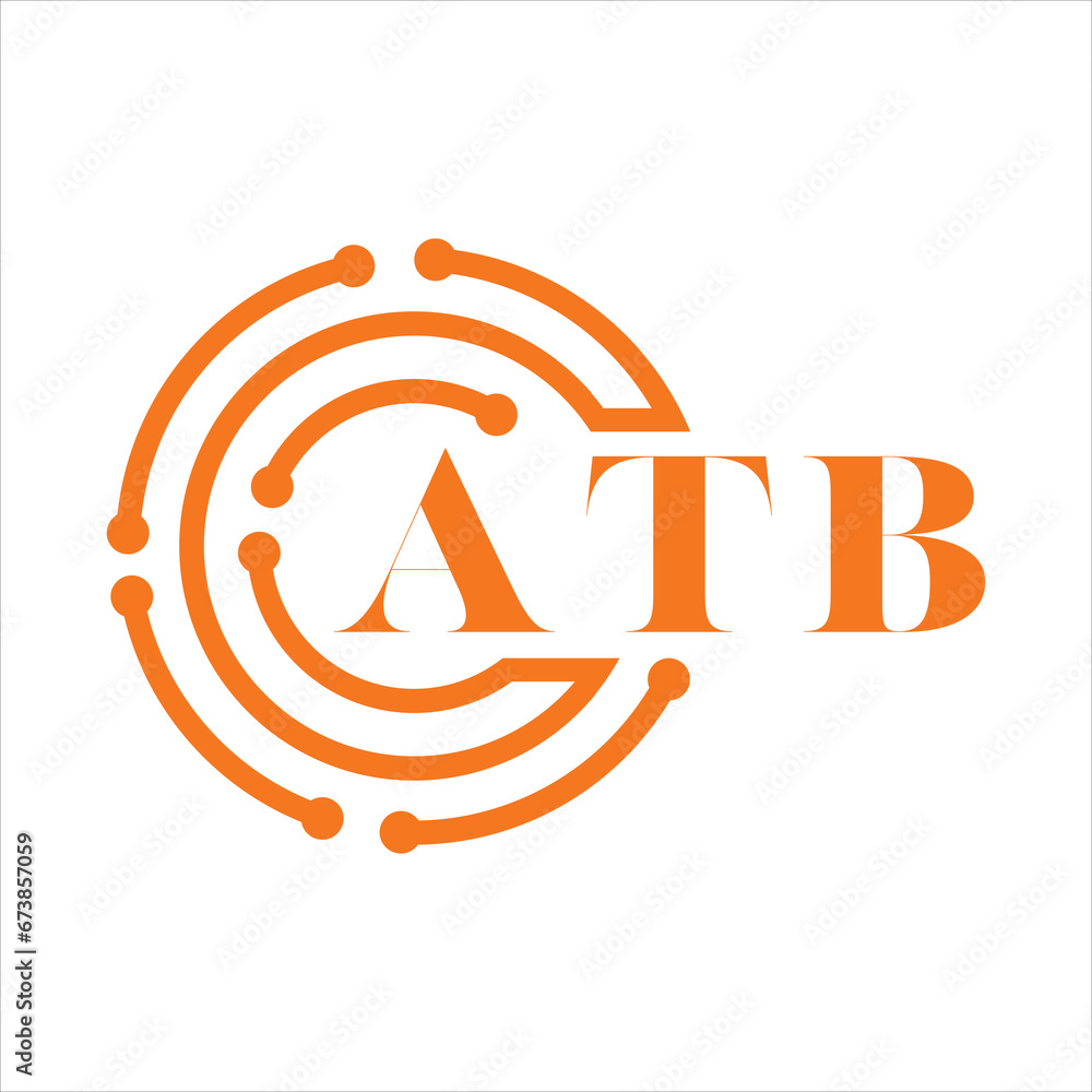 ATB letter design. ATB letter technology logo design on white ...