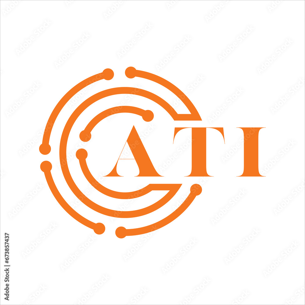ATI letter design. ATI letter technology logo design on white ...