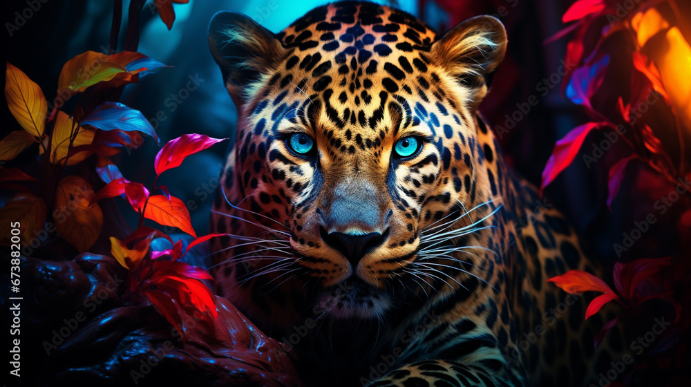 Creative photography of cheetah, multicolored, modern colors and mood ...
