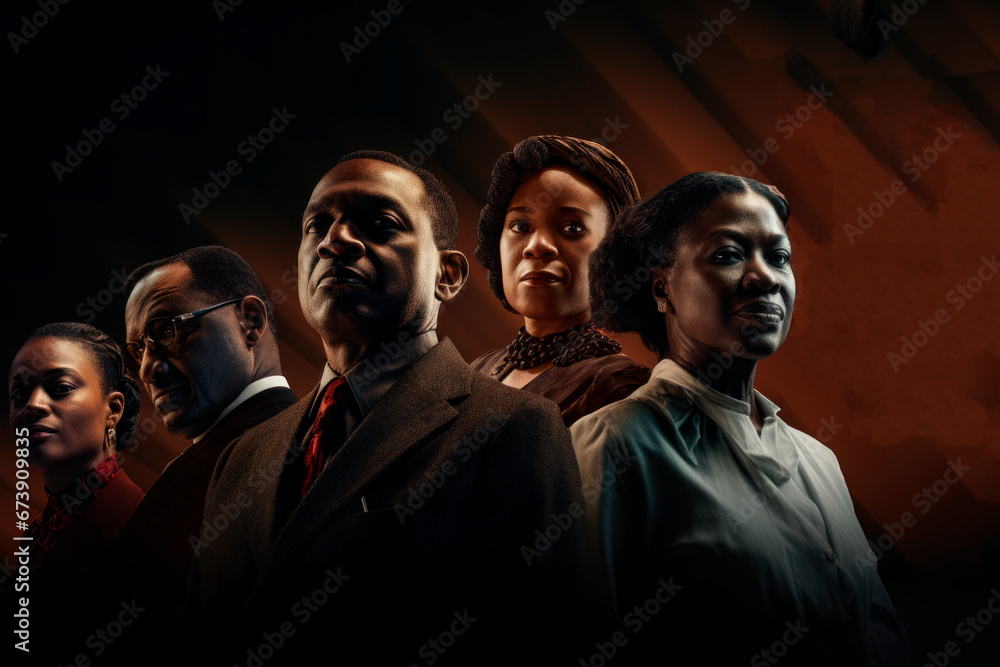 portraits featuring pioneers of civil rights, the essence of Black ...