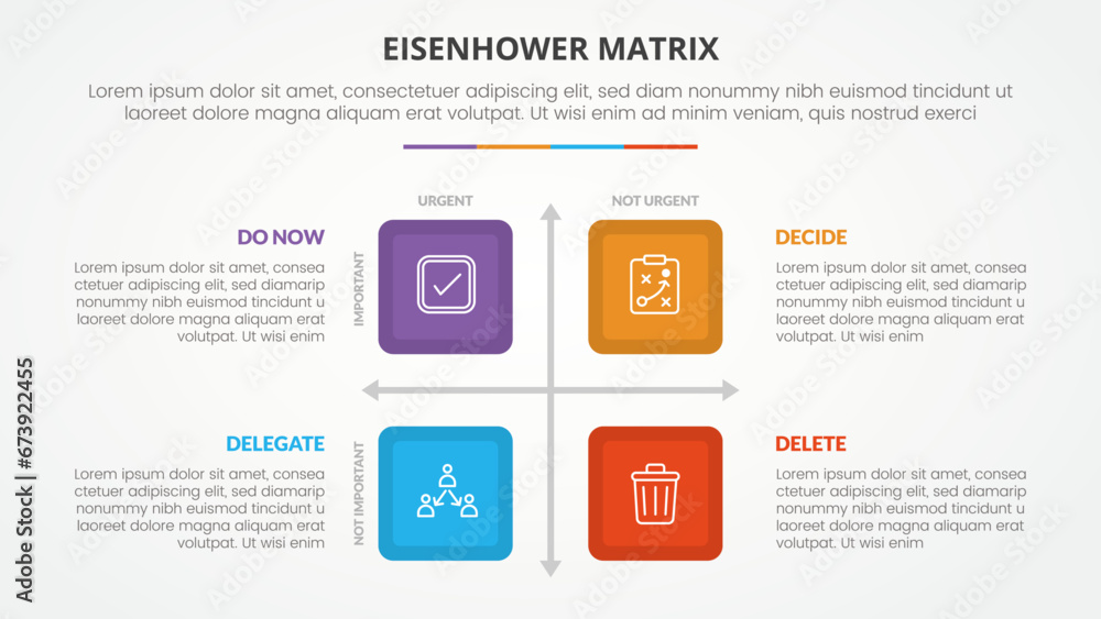 eisenhower matrix template infographic concept for slide presentation ...