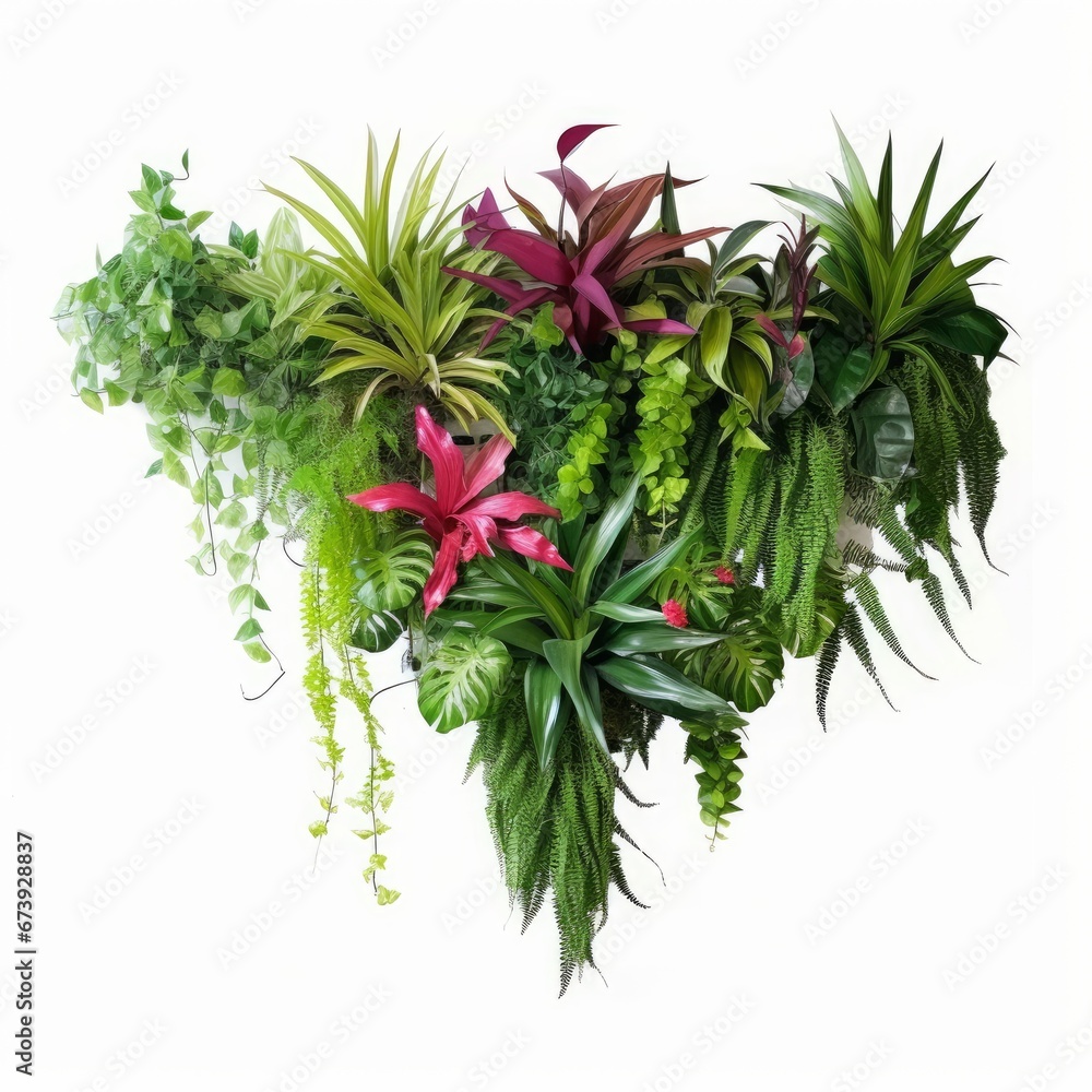 Tropical plants bush decor (hanging Dischidia, Bromeliad, Dracaena ...