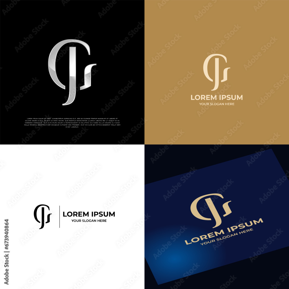 Logo Initial JG Lettering Typography Modern Stock Vector | Adobe Stock