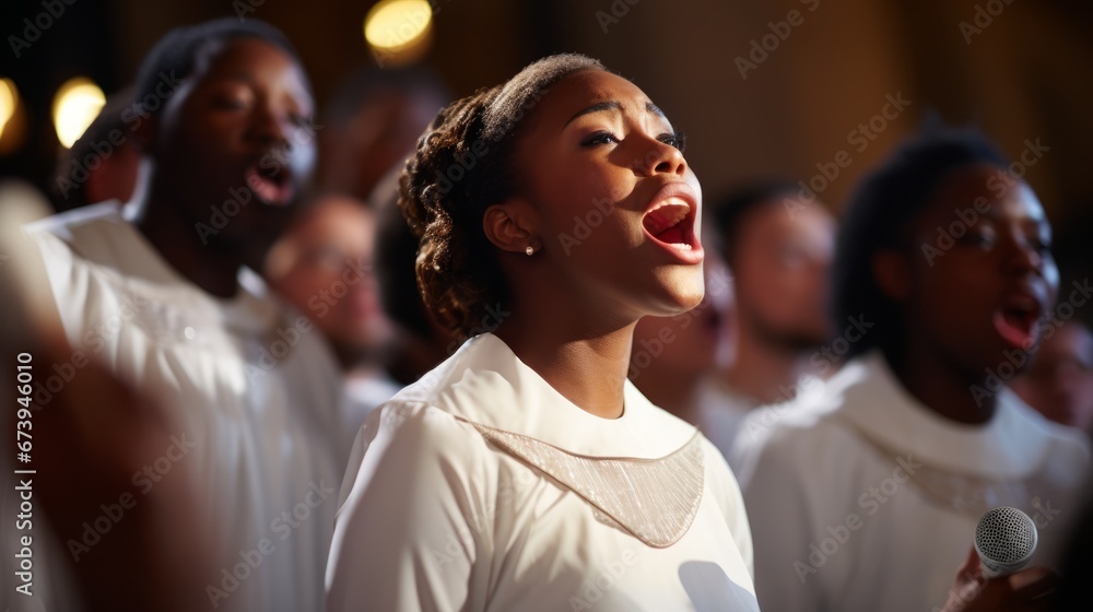 A choir member hitting a breathtaking high note Stock Photo | Adobe Stock