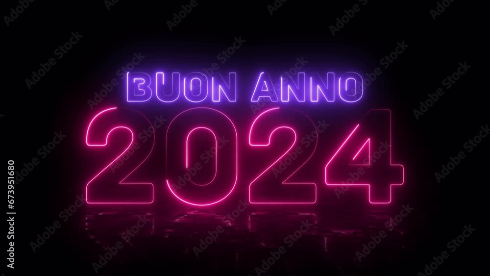 Video Stock Buon anno 2024. Happy New Year 2024 greeting. Bright pink ...