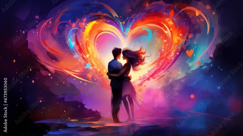Artistic depiction of love ideal for conveying heartfelt emotions Stock ...