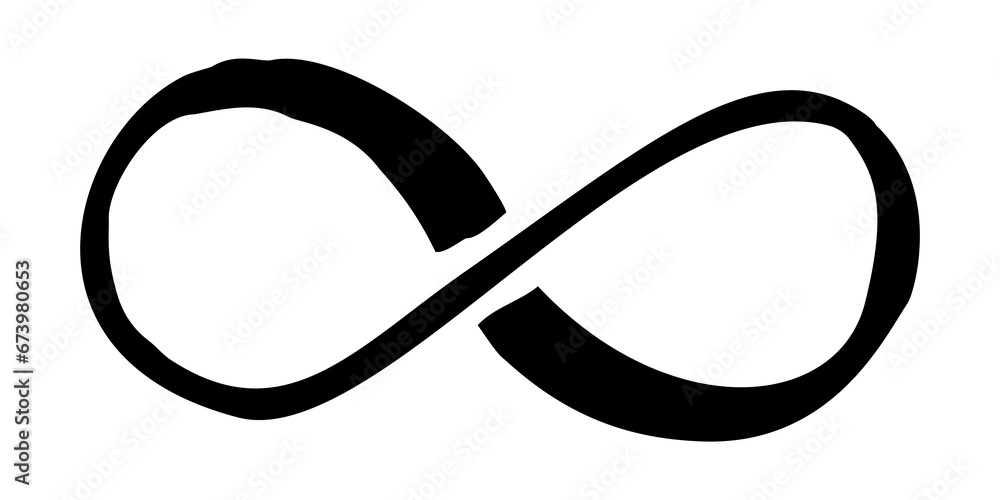 Infinity symbol hand drawn with ink brush. Thin line scribble icon ...