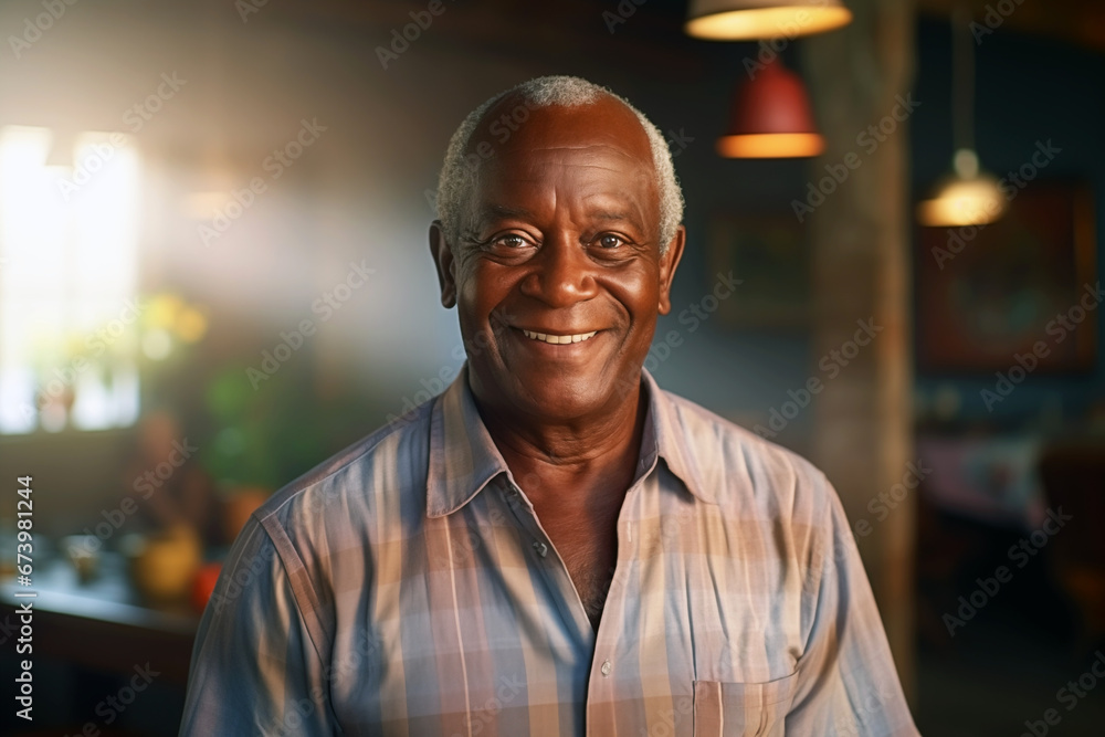 Happy smiling elderly black man. African elderly man. Elderly African ...