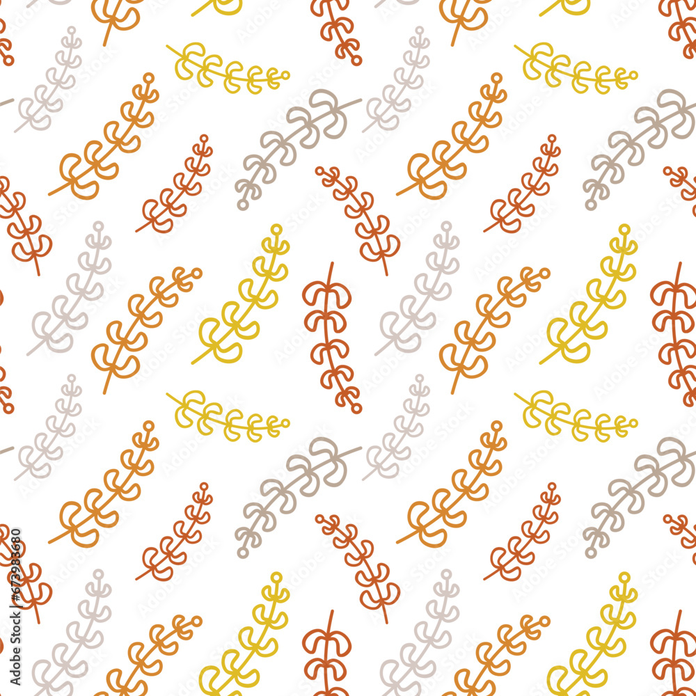 Seamless floral pattern element vector shape doodle plant abstract ...