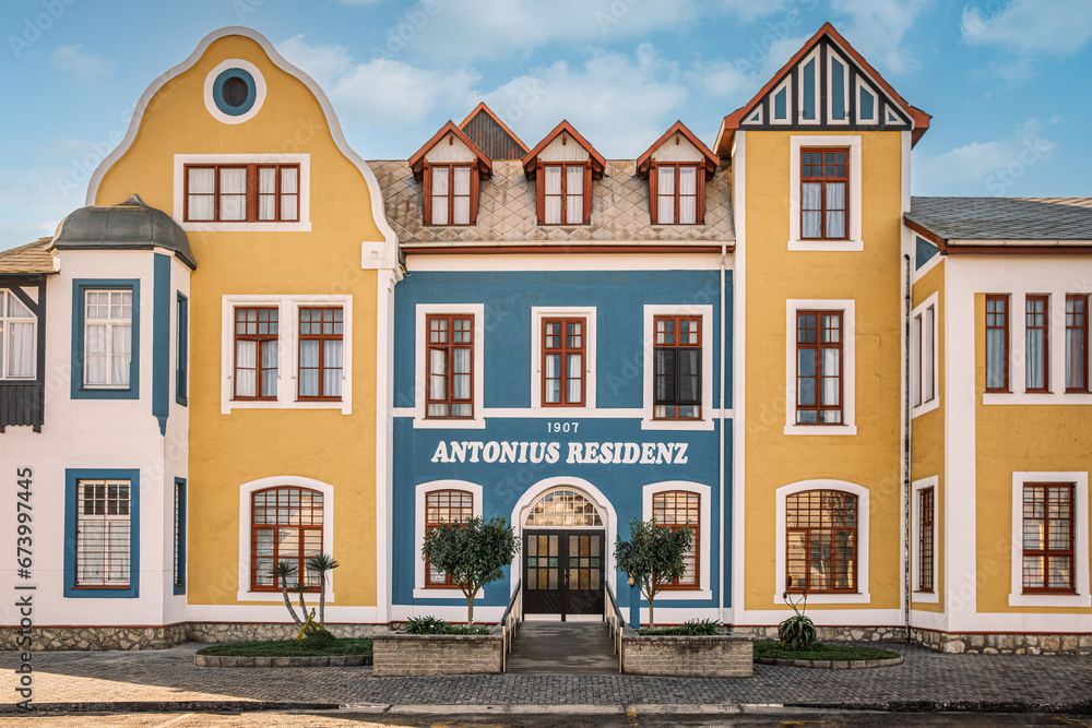 The historic Antonius Residenz Building, Swakopmund, Namibia. Built in ...