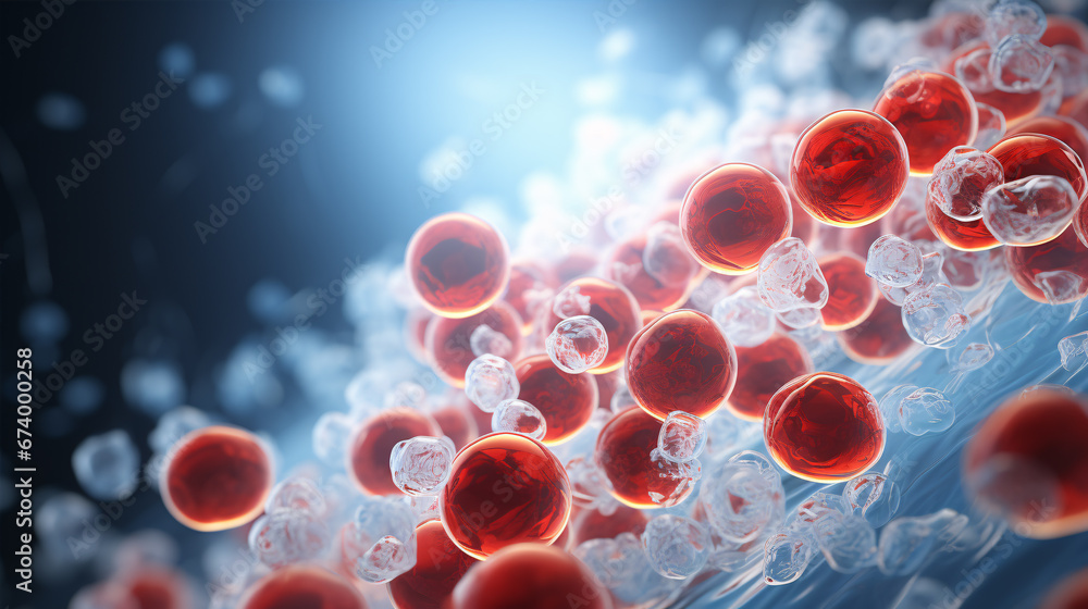 Lymphocytes, featuring a translucent membrane, significant nucleus ...