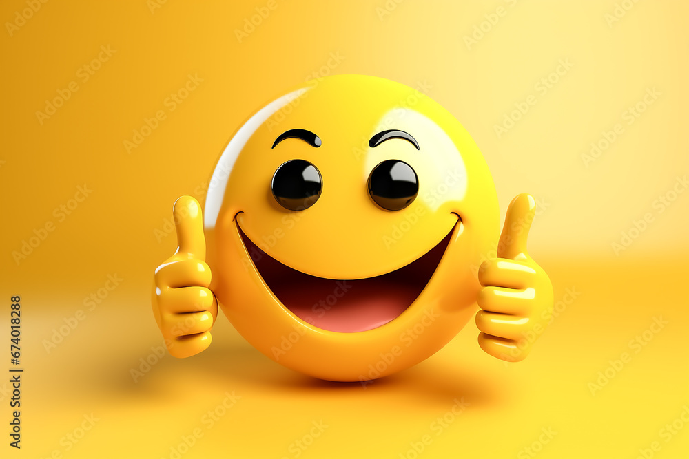 Smiley Daumen hoch KI Stock Illustration | Adobe Stock