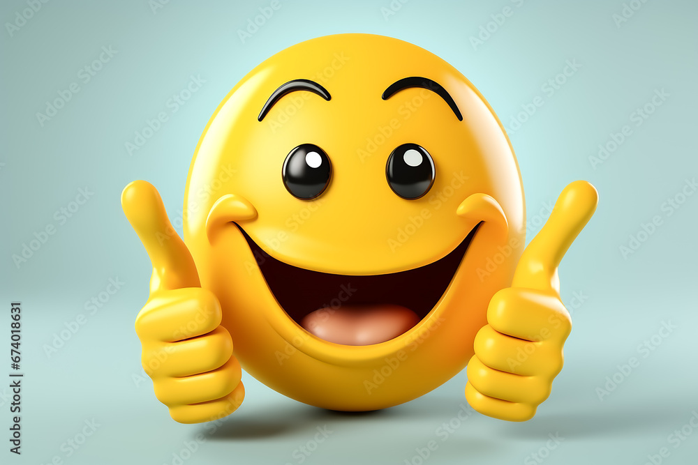 Smiley Daumen hoch KI Stock Illustration | Adobe Stock