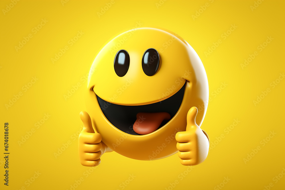 Smiley Daumen hoch KI Stock Illustration | Adobe Stock