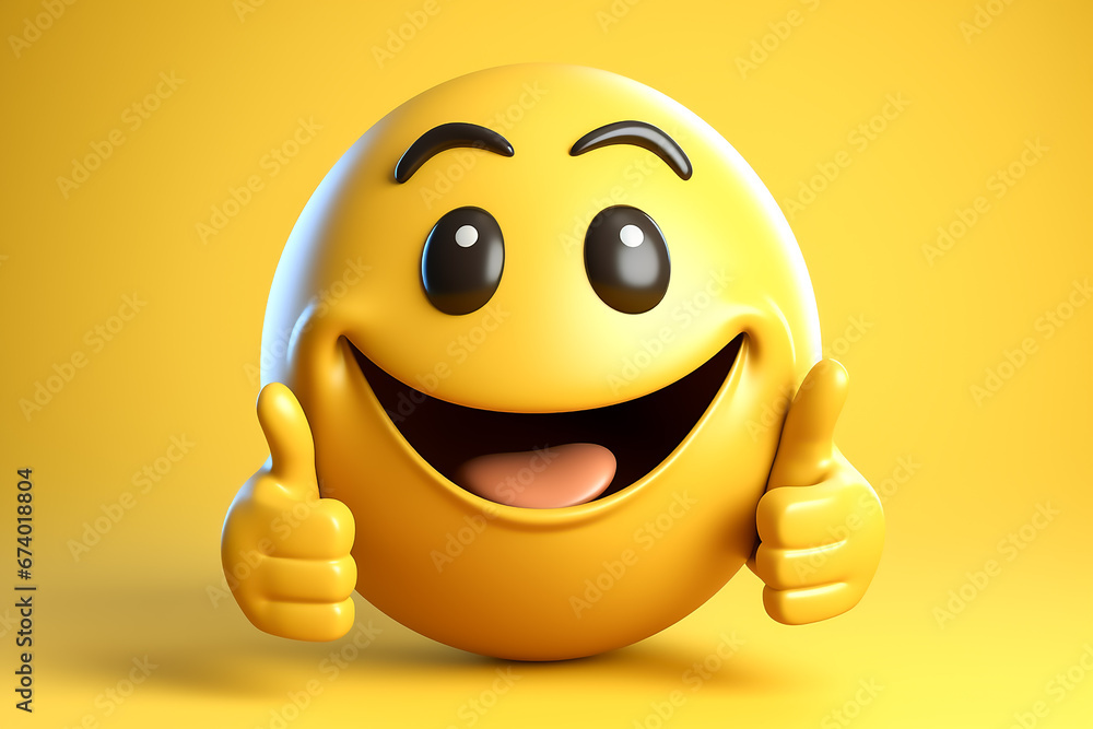 Smiley Daumen hoch KI Stock Illustration | Adobe Stock