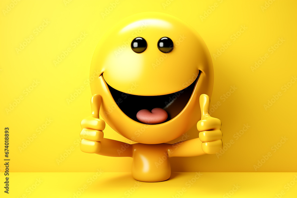 Smiley Daumen hoch KI Stock Illustration | Adobe Stock