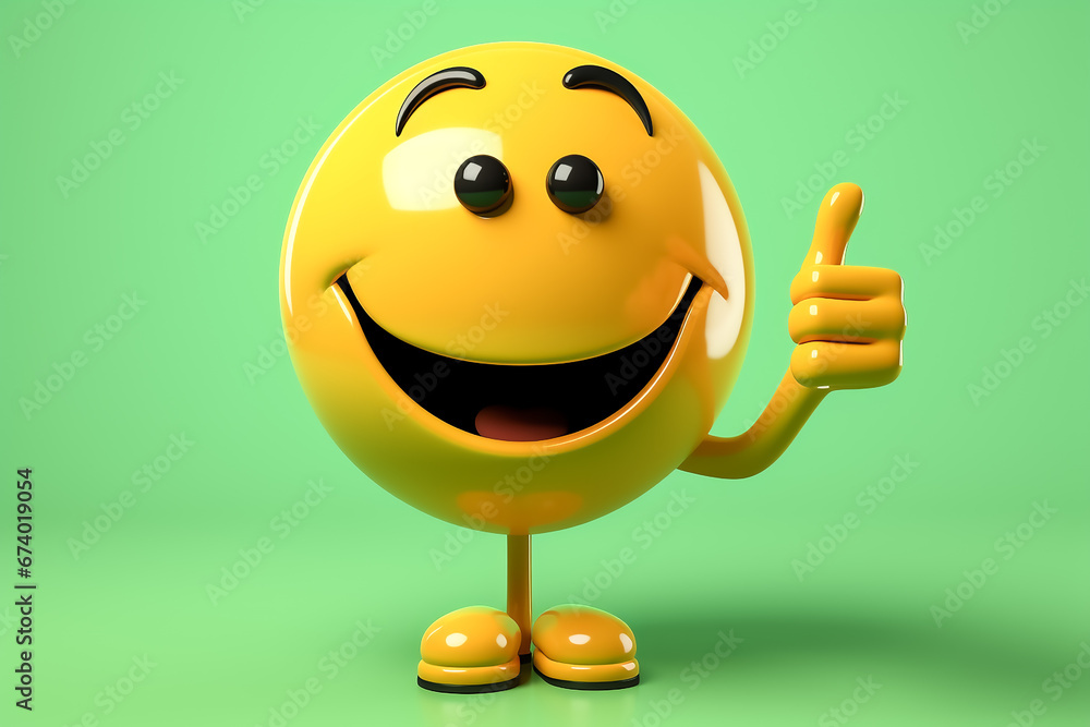 Smiley Daumen hoch KI Stock Illustration | Adobe Stock