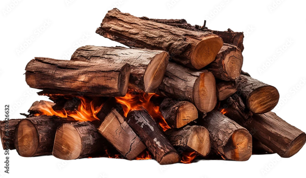 stack of firewood, Bonfire starting in piles of wood isolated on ...