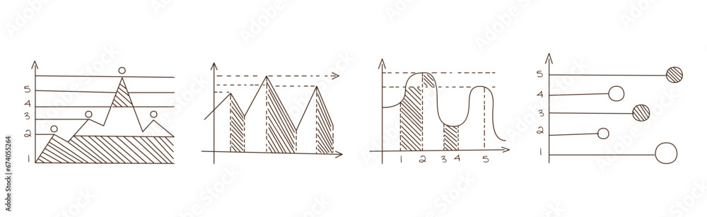 Line Chart, Graph and Diagram for Data Analysis Vector Set Stock Vector ...