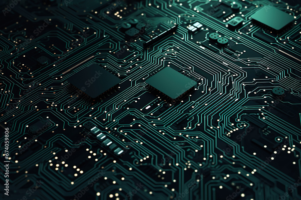 Futuristic Central Processing Unit (CPU) on a High-Tech Motherboard ...