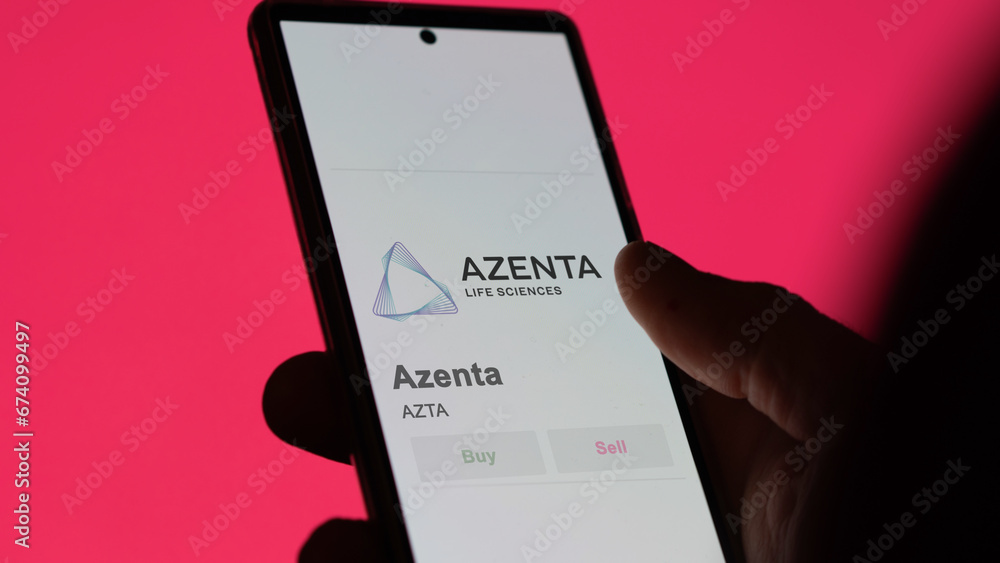 November 7th 2023. The logo of Azenta on the screen of an exchange ...