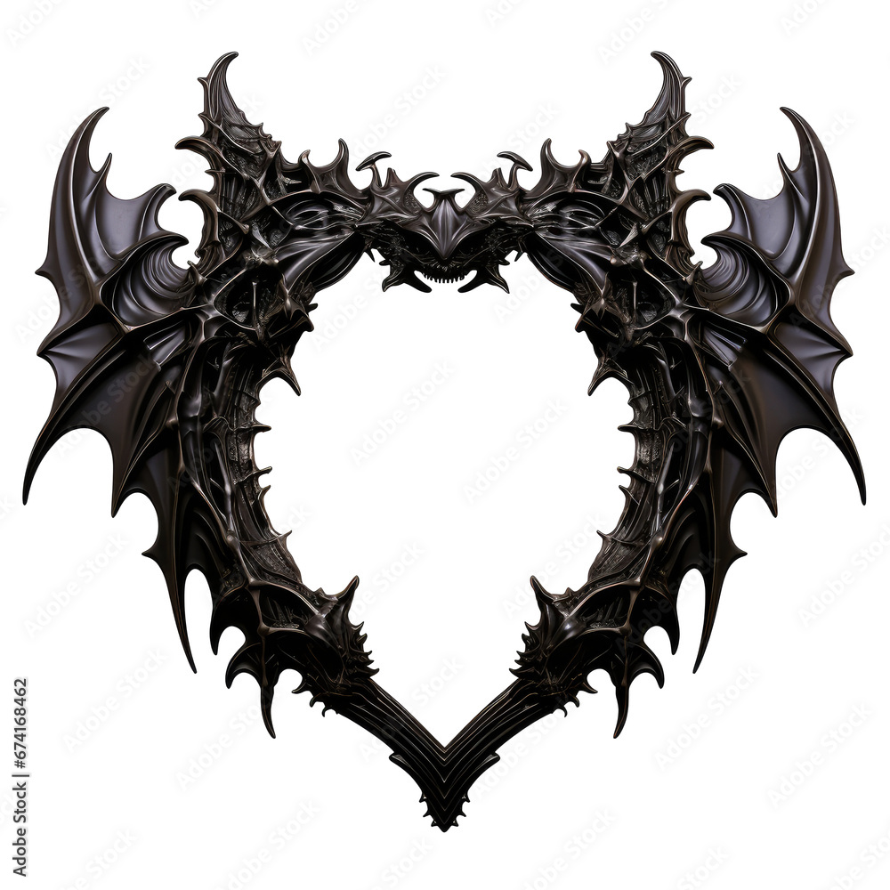 Gothic style dragons frame on transparent background. Stock ...