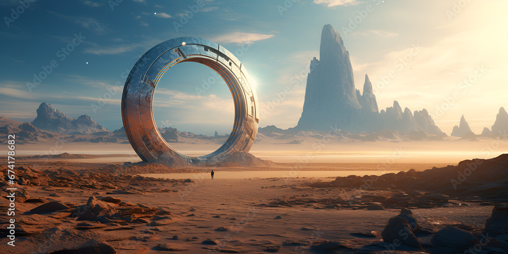 Portal to another dimension ,,, Futuristic City on Mars generative ...