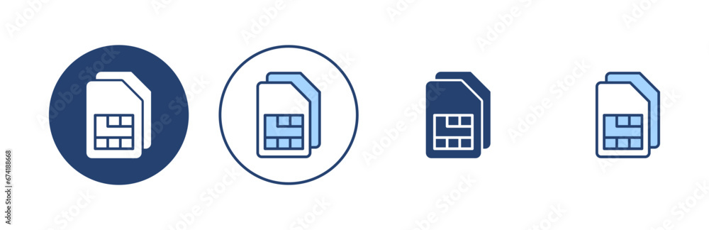 Sim card icon vector. dual sim card sign and symbol Stock Vector ...