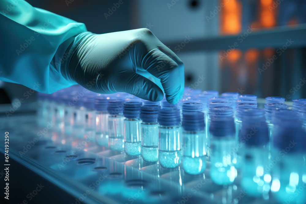 A gloved hand inspecting medical vials, emphasizing the importance of ...