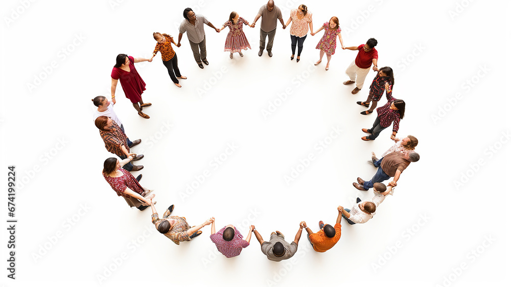 round dance symbol, national dance top view isolated on a white ...