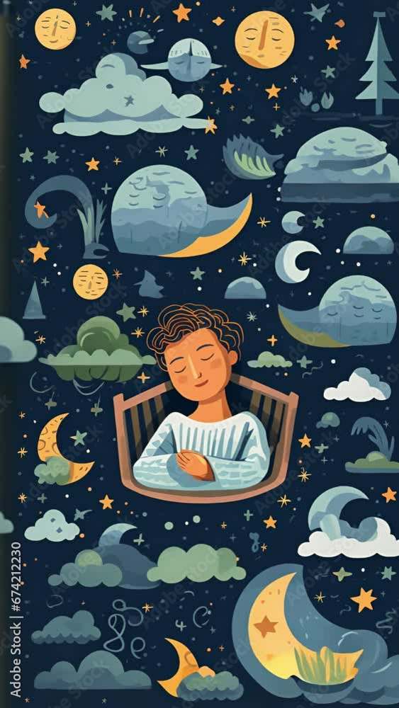 A character is shown sleeping and dreaming, with the dream sequence ...