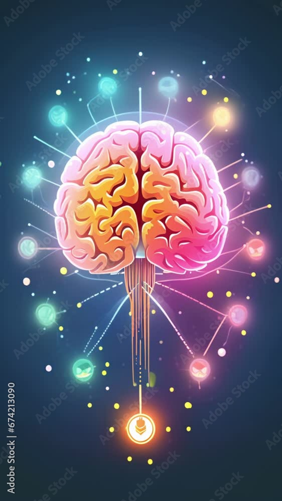 An animated brain is shown lighting up in different areas to ilrate the ...