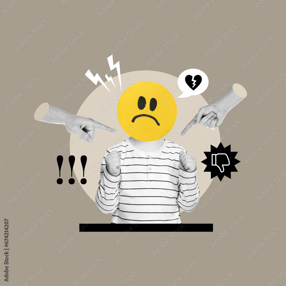 bullying, sad child, pointed child, bullying, negative emotions ...