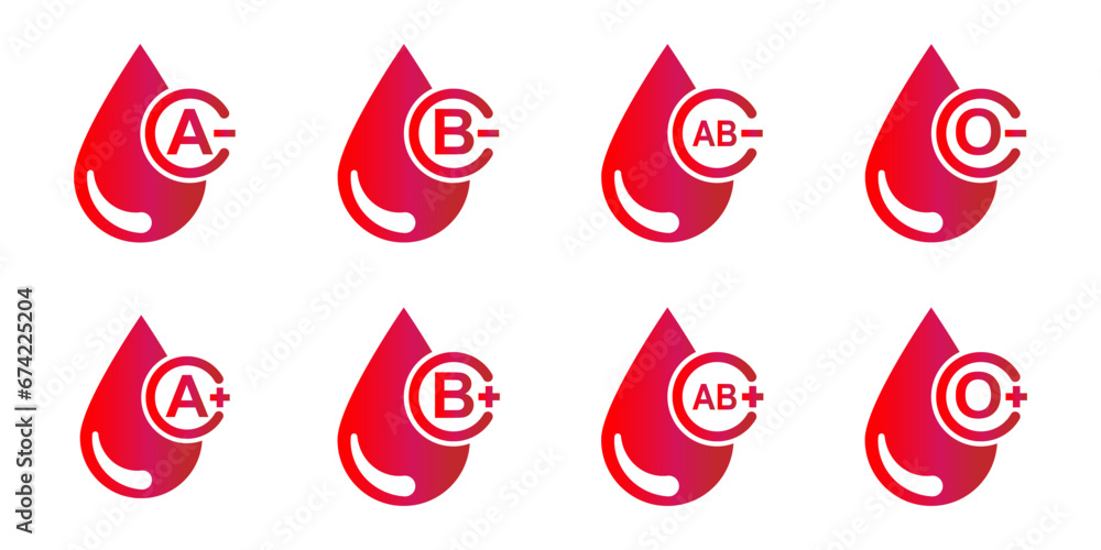 blood icon. human blood types, signs and symbols. stock vector Stock ...