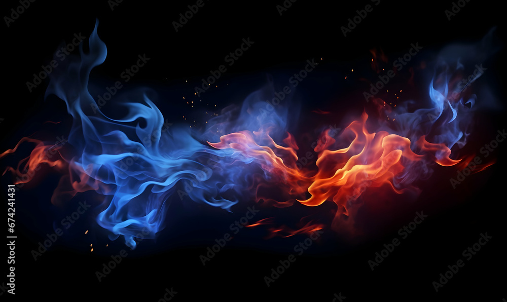 Ai generated texture of fire on a black background, fire flame, burning ...