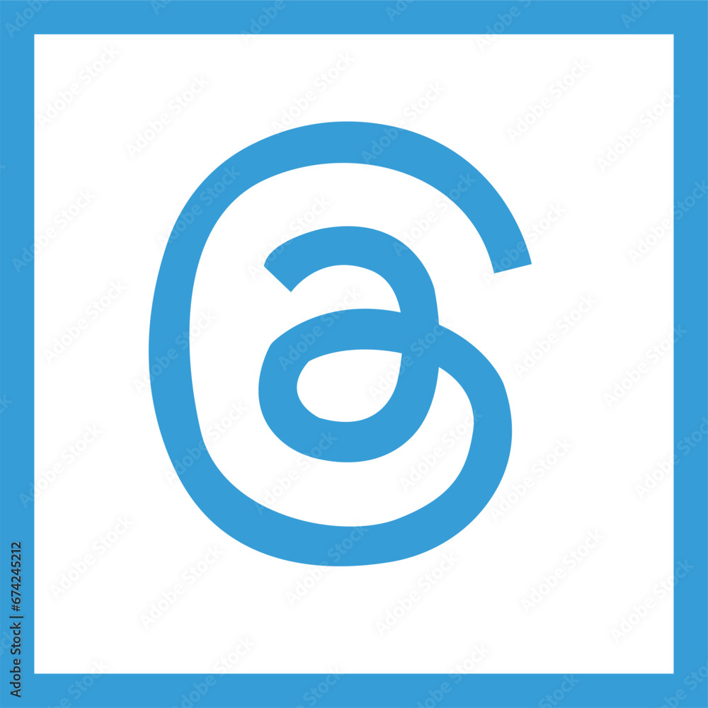 Blue Threads app logo Editorial vector icon. Instagram Threads app is a ...