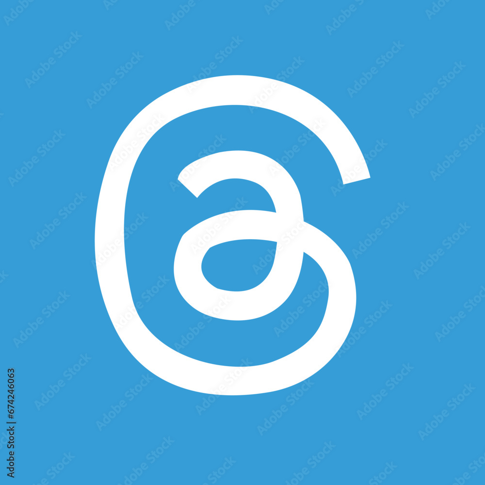 Blue Threads app logo Editorial vector icon. Instagram Threads app is a ...