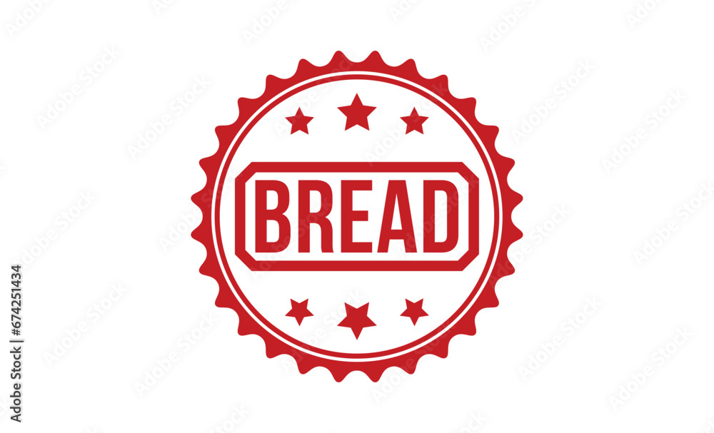Bread stamp red rubber stamp on white background. Bread stamp sign ...