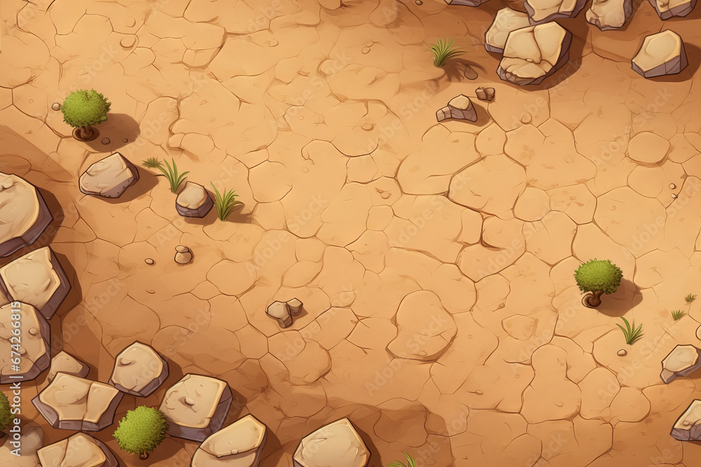 top down illustrated asset of a desert environment, material texture Stock Illustration | Adobe ...