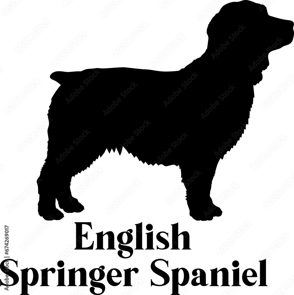English Springer Spaniel. Dog silhouette dog breeds logo dog monogram ...