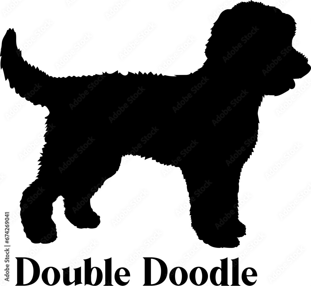 Double Doodle Dog silhouette dog breeds logo dog monogram logo dog face ...