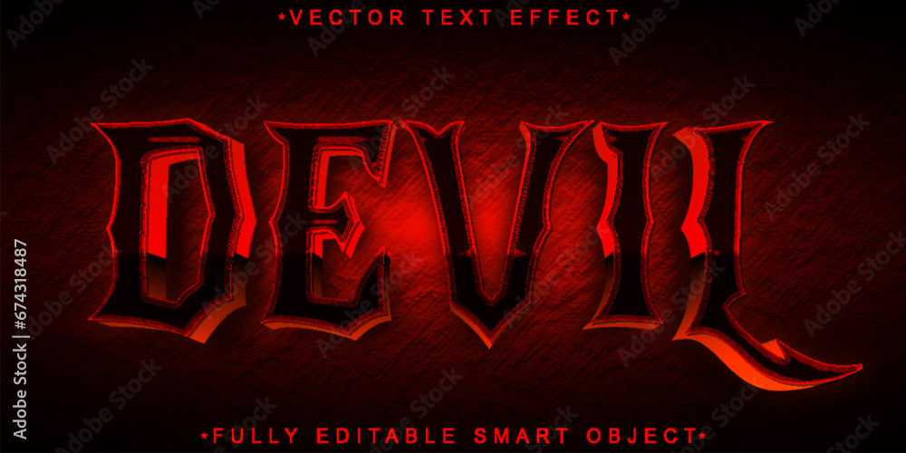 Horror Hell Devil Red Darken Vector Fully Editable Smart Object Text ...