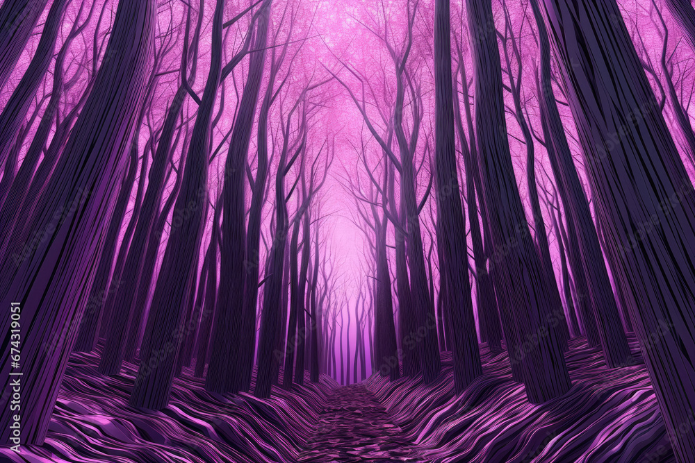 Creepy haunted purple trees forest woods background wallpaper horror ...