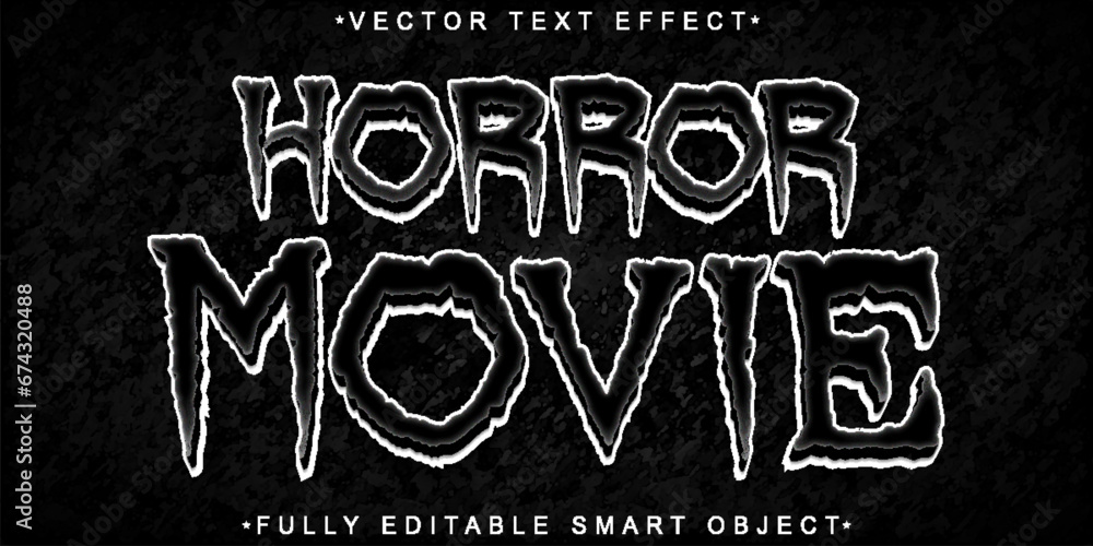 Horror Movie Vector Fully Editable Smart Object Text Effect Stock ...