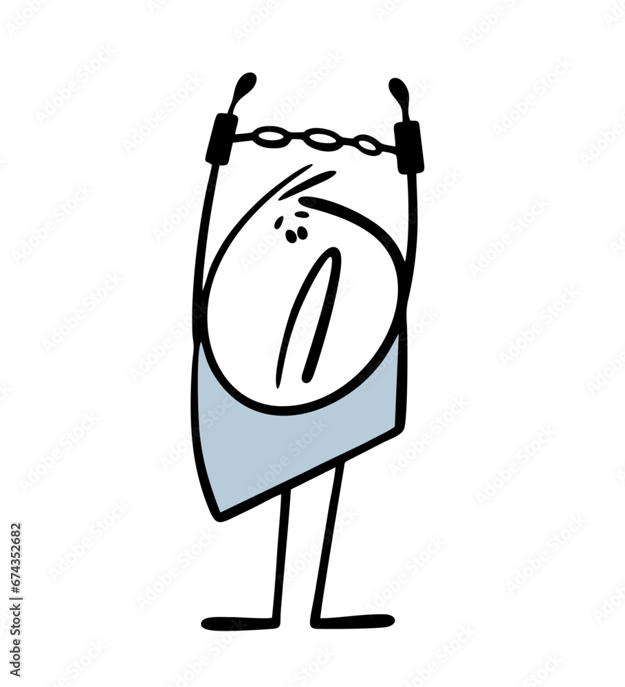 Unfortunate stickman, handcuffed, asks to be released from captivity ...