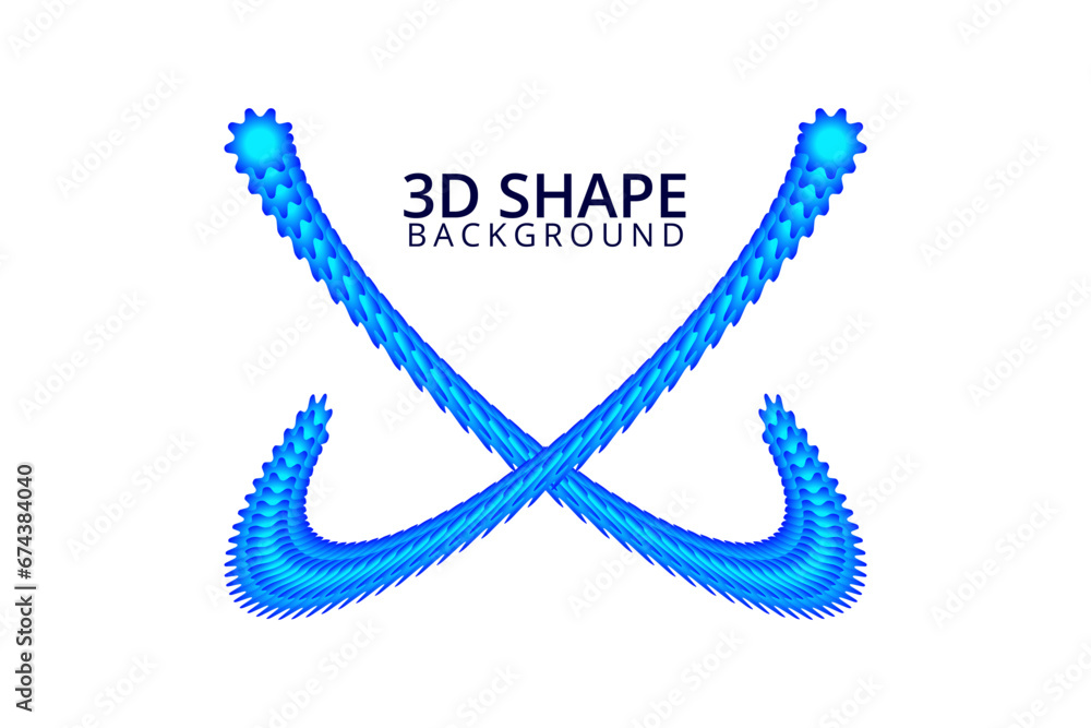 Vector abstract 3d shape background design elements and curves shape ...