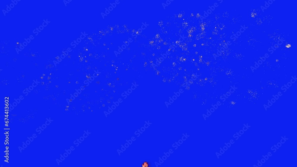 Abstract Real Firework on blue screen chroma key background, 4th of ...