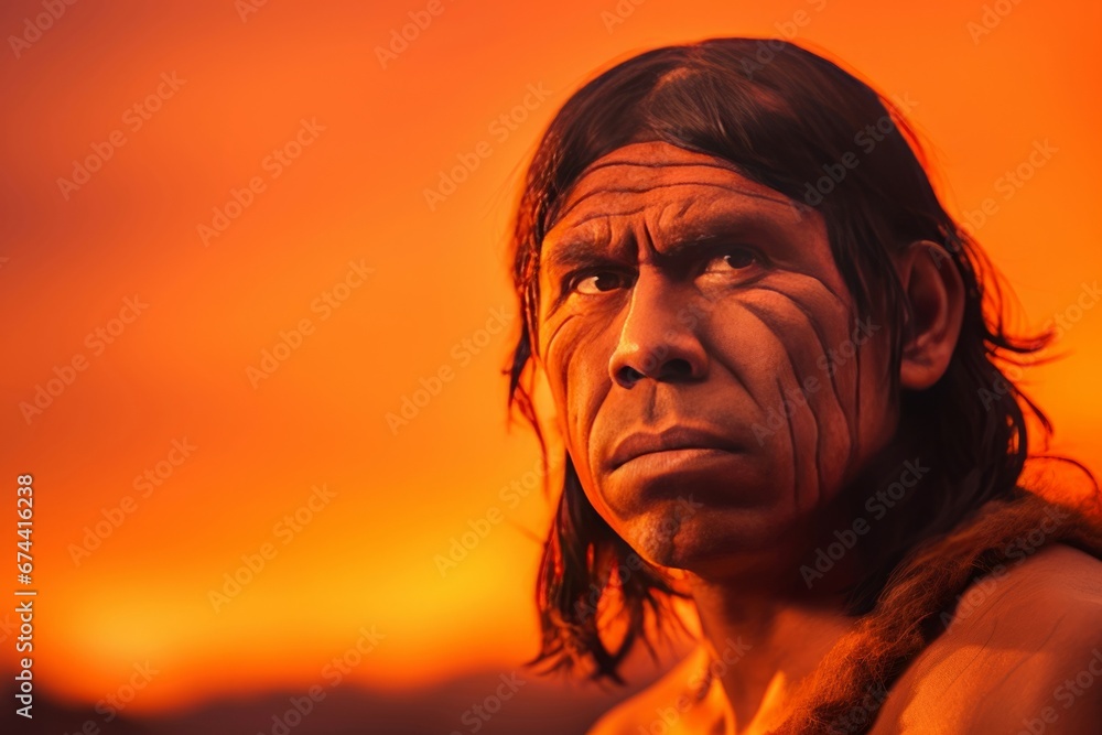 Neanderthal man face. Primitive history old male portrait. Generate Ai ... Neanderthal man face. Primitive history old male portrait. Generate Ai ...